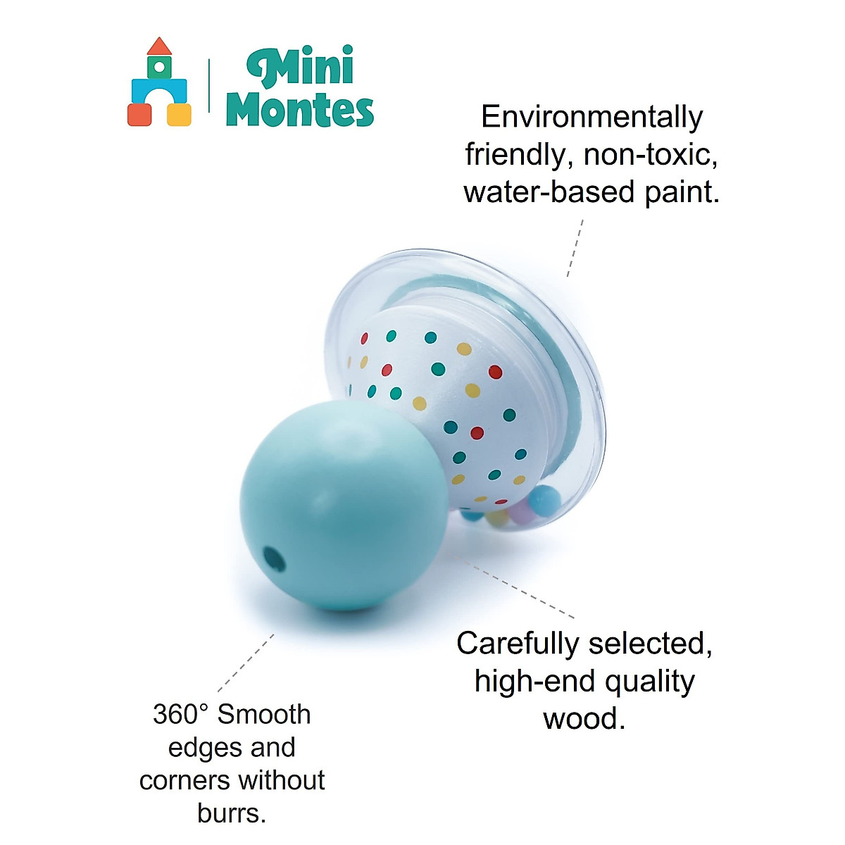 Mini Montes Wooden Tumbler Wobble Spin Pull Toy, Montessori Toys for 1 Year Old, Toys for 1 Year Old Boy Girl, Toys for Ages 0-2, Baby Toys, Sensory Toys, Tummy Time Toys, Gifts for Kids