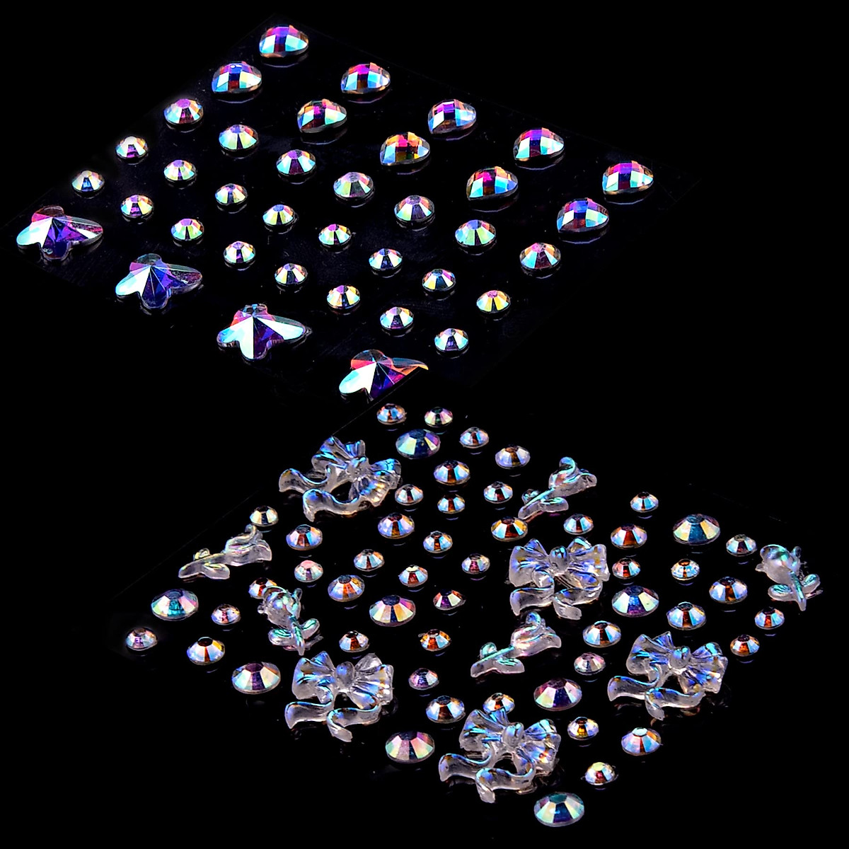 SIQUK 12 Sheets Face Jewels Rhinestones Face Gems Stick on Body Eye Nail Face Rhinestone Self Adhesive Face Crystal for Makeup Festival DIY Nail Art Decorations