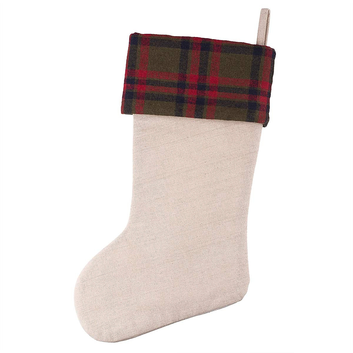 Haute Decor HangRight Polyester with Flannel Cuff Nostalgia Christmas Stocking, 20 Inch (2 Pack)