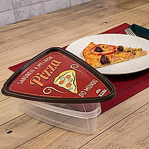 Pizza Slice Container Storage with Lids. Tray, Holder and Saver. 6 Plastic Packs to go. The Best Idea to Serve Pizza to Your Kids.