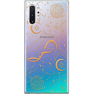 TPU Phone Case Compatible with Samsung A72 A71 5G A70 A51 A50 A32 A21 A11 A12 A13 A14 A01 Clear Lightweight Print Flexible Whale Shark Space Silicone Durable Constellations Stars Shockproof