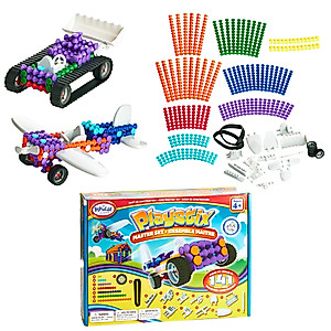 POPULAR PLAYTHINGS Playstix Master Set Construction Toy Building Blocks 141 Piece Kit