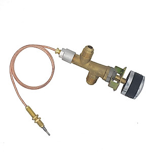 METER STAR Universal LPG Propane Fireplace Fire Pit Gas Control Cock Valve Kit with Thermocouple and Knob Switch, Replacement for Gas Grill,Heater,Fire Pit,Fireplace(3/8" Flare Inlet & Outlet)