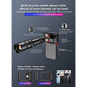 APEXEL High Power 36X HD Telephoto Lens, Telephoto Mobile Cell Phone Lens with Tripod for iPhone 15/14/13 Pro, Samsung and Most Smartphone
