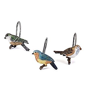 Avanti Linens - Shower Hooks, Nature Inspired Bathroom Decor, Set of 12 (Love Nest Collection)