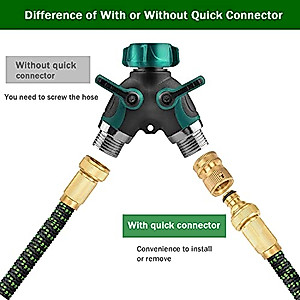 Hopcorner 6 Sets Garden Hose Quick Connector, Solid Brass 3/4 Inch GHT Thread Fitting No-Leak, Water Hose Female and Male Easy Connect