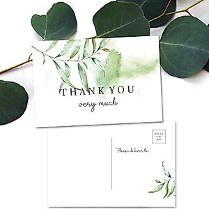 TENTADO Thank You Postcards, Blank with Mailing Side, thank you cards for Wedding, Baby or Bridal Showers, Birthday, Graduation, Parties, Business, Blank Postcards (Set of 50) 4" x 6"