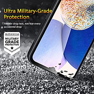 QsmQam 3 Pack Screen Protector for Samsung Galaxy A14 5G + 3 Pack Camera Lens Protector, Ultra HD Tempered Glass, 9H Hardness, Anti Scratch, Easy Installation - Case Friendly