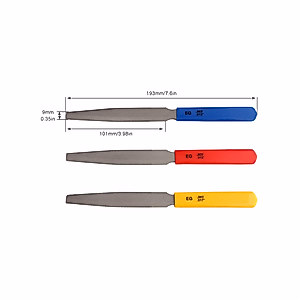 Holmer Tapered Nut Files Double Edge Nut Slotting Files Set Fret Crowning Files Luthier Tools for Electric Guitar Set of 3Pcs.