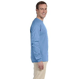 Gildan 100% Cotton Long-Sleeve T-shirt (G2400) Tee X-Large Carolina Blue
