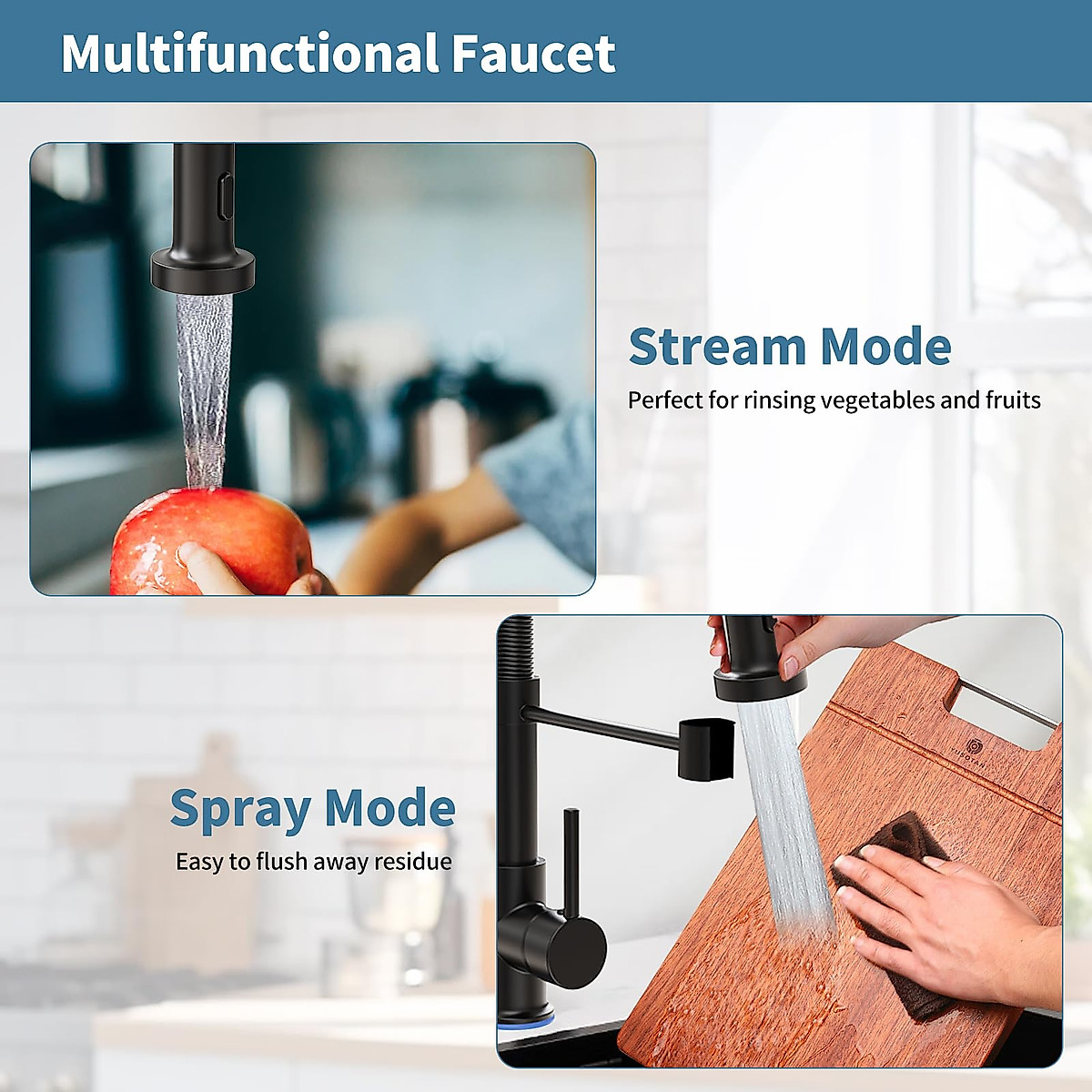 29.5 x 17.7 inch Kitchen Sink, Single Bowl Stainless Steel Sink Multifunctional Drop In Sink with Pull-Down Faucet and Multiple Accessories (29.52 * 17.7 inch)