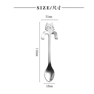 YJYdada 1 Piece Cute Cat Spoon Long Handle Spoons Flatware Drinking Tools Kitchen Gadget