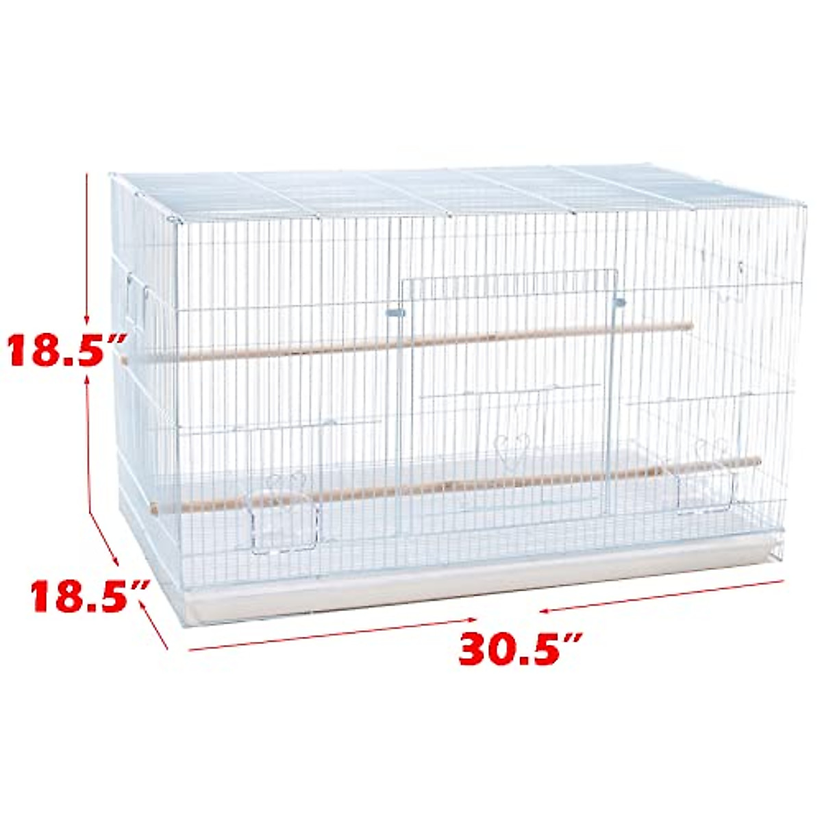 Lot of 4 Large 30" Flight Bird Breeding Cage Canary Aviary Lovebird Budgie Finch Parakeet(White)