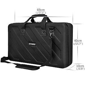 ITHWIU Lightweight Molded Hard Storage Case Fits for Pioneer RX, SX, SX2, SX3, Denon MC7000, FLX6 (L-27.2x 15.7 x 4 Inch)