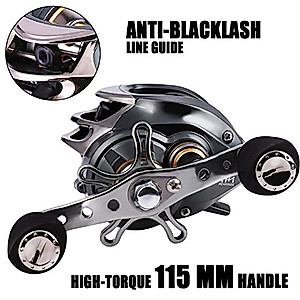 Sougayilang Baitcasting Fishing Reel, 11+1 Shielded Bearings, 18LB Carbon Fibre Drag, 7.0:1 Baitcsters,Magnetic Brake System Fishing Reel