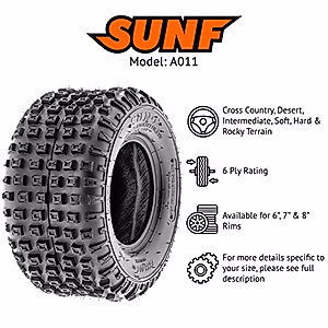 Set of 4 SunF A011 XC Sport ATV & Go Karts Knobby Tires 145/70-6 (14x6-6), 6 PR, Tubeless