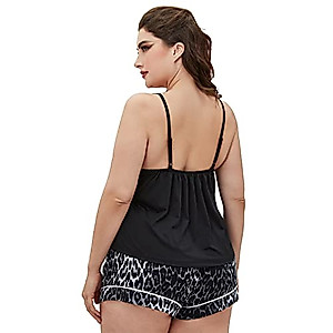 ebukurty Women Plus Size Cami Leopard Shorts Set Sexy Lace Pajama Sets Sleepwear