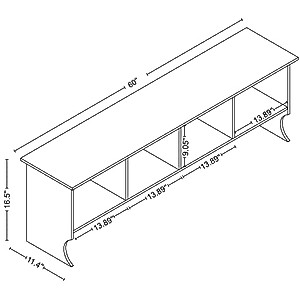 Vanity Art Entryway 7 Hook Wall Mounted Coat Rack with Storage Hanging Shelf Entryway Organizer in Dark Brown F10004DW-BK