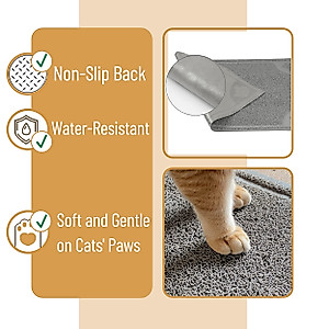 Mr. Pen- Large Cat Litter Mat, 23.5”X 35.2”, Gray, Trapping Mat for Litter Box, Cat Rug, Large