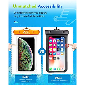 MoKo Waterproof Phone Pouch 3-Pack, Underwater Phone Case Dry Bag with Lanyard Compatible with iPhone 14 13 12 11 Pro Max X/Xr/Xs Max/SE 3, Galaxy S21/S20, up to 7.5", Orange+SkyBlue+Magenta
