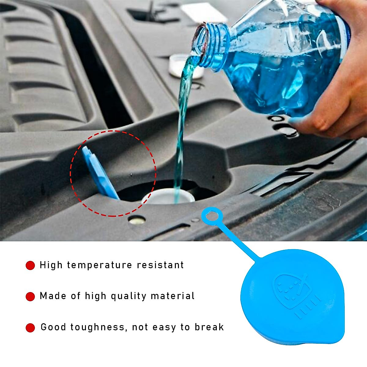Kewucn Windshield Washer Fluid Reservoir Cap, Windshield Wiper Fluid Cap Replacement, Auto Tank Liquid Bottle Washer Fluid Cap, OEM 38513-SB​​0-9613 76802-SN7-G05 Vehicle Accessories