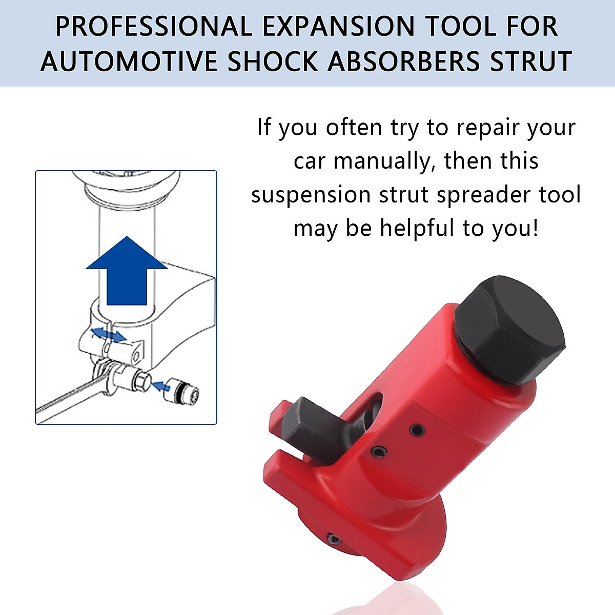 Car Strut Spreader Tool,Heavy Duty Car Strut Shock Absorber Socket Spreader Tool for 5.0-10.5 mm,Professional Automotive Tools Compatible with Ford BMW Audi VW (Red)