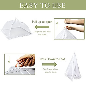 6 Pack Various Sizes Food Cover Food Tent Set(40x24* 1, 17x17* 2, 14x14* 2, 12x12* 1) with Carry Bag&Tablecloth, Reusable and Collapsible Pop Up Mesh Food Covers for Outdoor Party Home Use