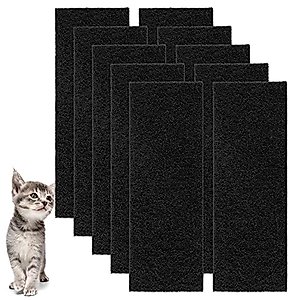 Pack 10 Carbon Filters Compatible with Litter,Activated Replacement Carbon Filters for All Models, Cat Litter Box Filters Eliminate Odors and Damp from Pets and Keep Home Fresh (Black 10)