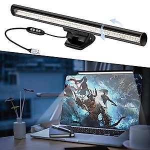 ROGBLIN Laptop Monitor Light Bar, USB E-Reading LED Task Lamp, 3 Adjustable Color Temperature, 10 Dimming Brightness Levels, No Screen Glare, Space Saving, Eye Health Care