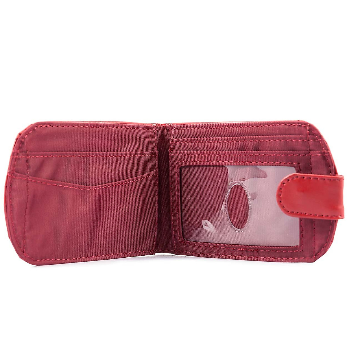 Big Skinny Women's Taxicat Leather Bi-Fold Slim Wallet, Holds Up to 25 Cards, Red