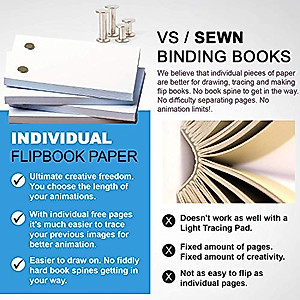 Blank Flip Book Paper with Holes - 240 Sheets (480 Pages) Flipbook Animation Paper : Works with Flip Book Kit Light Pads : for Drawing, Sketching Supplies/Comic Book Kit - Drawing Paper Animation Kit