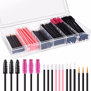270 PCS Disposable Makeup Applicators Tools Kit, Makeup Artist Must Haves 70 Disposable Eyeliner Brushes 100 Mascara Wands 100 Lipstick Applicators for Christmas Gifts Mother's Day Gifts