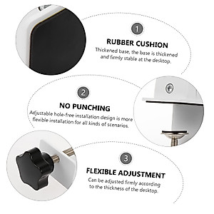 2pcs Bezel retaining Clip Office Desk Partition Support Screen Clip Holder Tables Adjustable Office Desk Tabletop Partition Clamp Protective Screen Aluminum Alloy No Punching