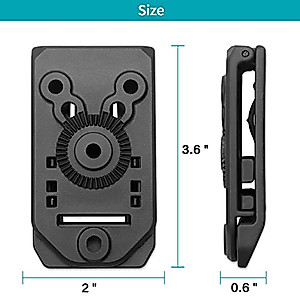 G&F 1-Pack Tactical Belt Clip, Universal Utility Polymer Belt Clip for Holsters, Magazine Pouches and Attachments, Outside Waistband Carry Accessories, 360-Adjustable Belt Loop Attachment.…