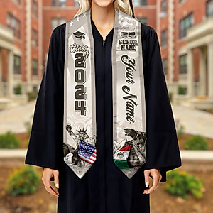 Custom Mexican American Flag Graduation Sash 2024, Mexican Graduation Sash, Mexico Graduation Stole Customize 10