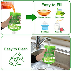 XANGNIER 8 Pack Reusable Food Pouches for Bento Box Accessories,Refillable for Applesauce Yogurt Smoothie & Puree Squeeze Pouch,Fun Lunch Food Storage Containers