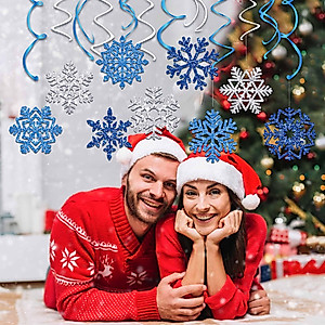 Winter Wonderland Party Decorations,Frozen Party Decorations,Snowflake Hanging Swirl Decorations,Snowman Party Streamers for Birthday Theme Party Together Baby Shower