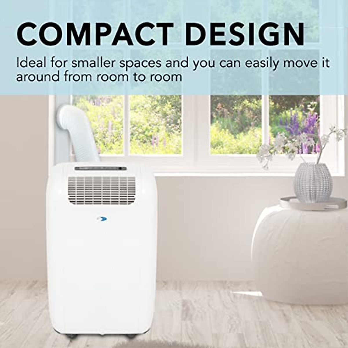 Whynter ARC-101CW Cool Size 10,000 BTU (5,200 BTU SACC) Portable Air Conditioner, Dehumidifier, and Fan with Activated Carbon Filter and Storage Bag, up to 300 sq ft in White