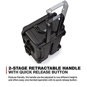 Nanuk 950 Waterproof Hard Case with Wheels and Padded Divider - Black & Lid Organizer for 950 Case (950-LIDO)