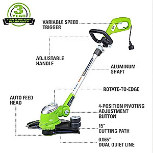 Greenworks 5.5 Amp 15" Corded Electric String Trimmer