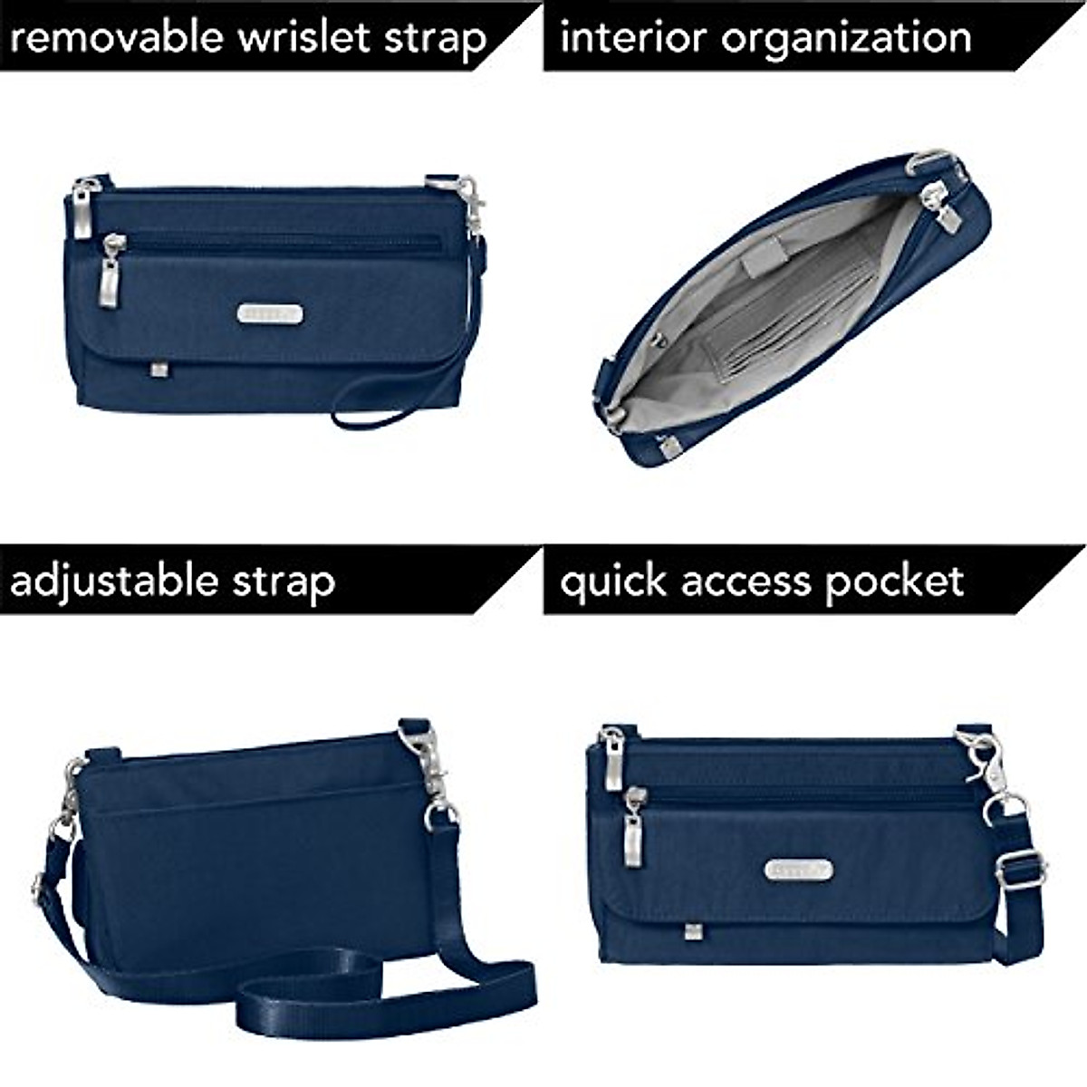 Baggallini Plaza Travel Mini Crossbody Bag, Pacific, One Size