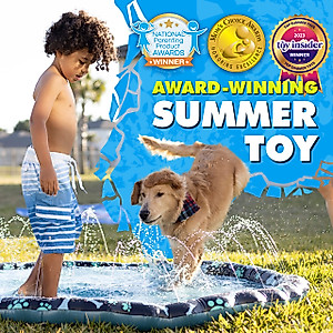 SplashEZ Non Slip Splash Pad for Kids and Dogs, 69’’ Extra Large Sprinkler Kids, Dog Water Summer Toys – Great Outdoor toys toddlers 1-3 ages 4-8 | Wading Pool Backyard