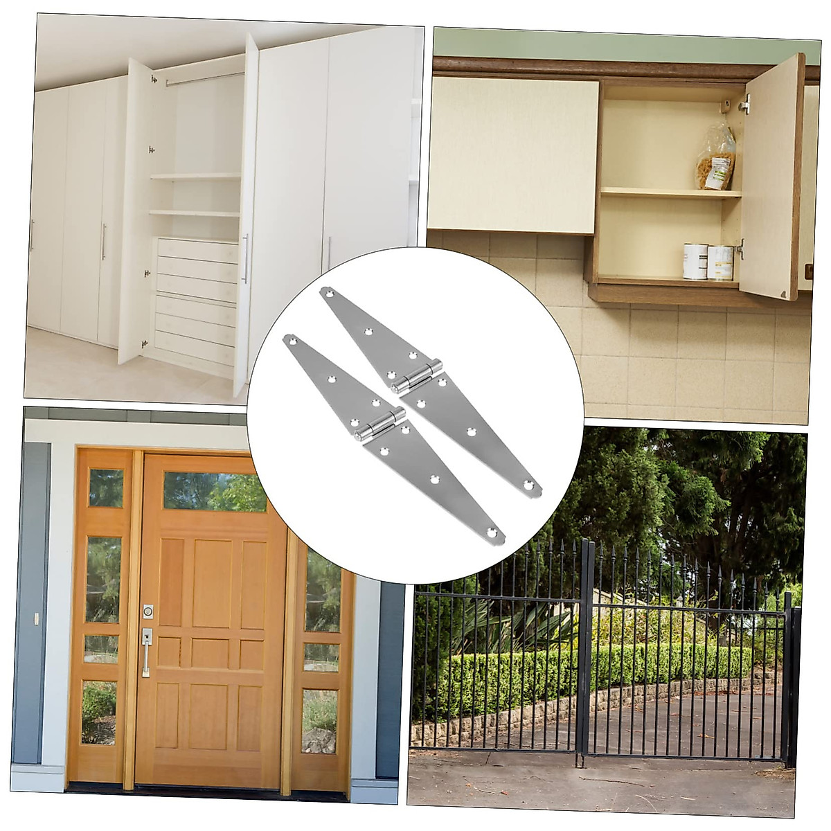 2pcs Door Hinge Wood Fence Hinge Gate Kit Heavy Duty Hinges Gate Hinges for Wooden Fences Heavy Duty Heavy Strap Hinge Gate Kit for Wooden Fence Wood Gate Hinges Strap Gate Hinges