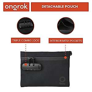 ONGROK Duffle Bag with Combo Lock, Integrated Carbon Filtration (Black)