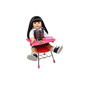 The New York Doll Collection Doll Back to School Set - Doll School Desk,School Supply Set for Dolls and School Uniform Clothing Fits 18 Inch Girl Dolls, E154