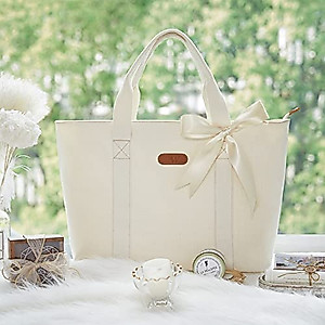 AW BRIDAL Canvas Mrs Bag Bachelorette Bags, Large Tote Bags For Bridesmaid Proposal, Maid Of Honor Proposal, Bridal Party, Engagement, Future Mrs Gifts, The Mrs Tote Bag With Pockets Zippers