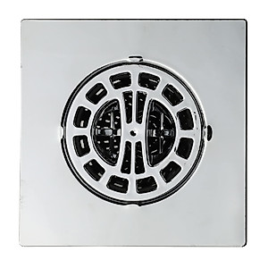 Danco Square Shower Drain Hair Catcher for Stand-Alone Shower Drain, 4-1/4 in. Shower Drain Cover, Shower Drain Protector, Chrome (11015)