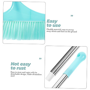 OHPHCALL Cleaning Broom for Floor Outdoor Broom Angle Broom Floor Cleaning Tool Hair Cleaning Broom Floor Cleaning Broom Home Broom Office Broom Household Broom Stainless Steel Sky-Blue