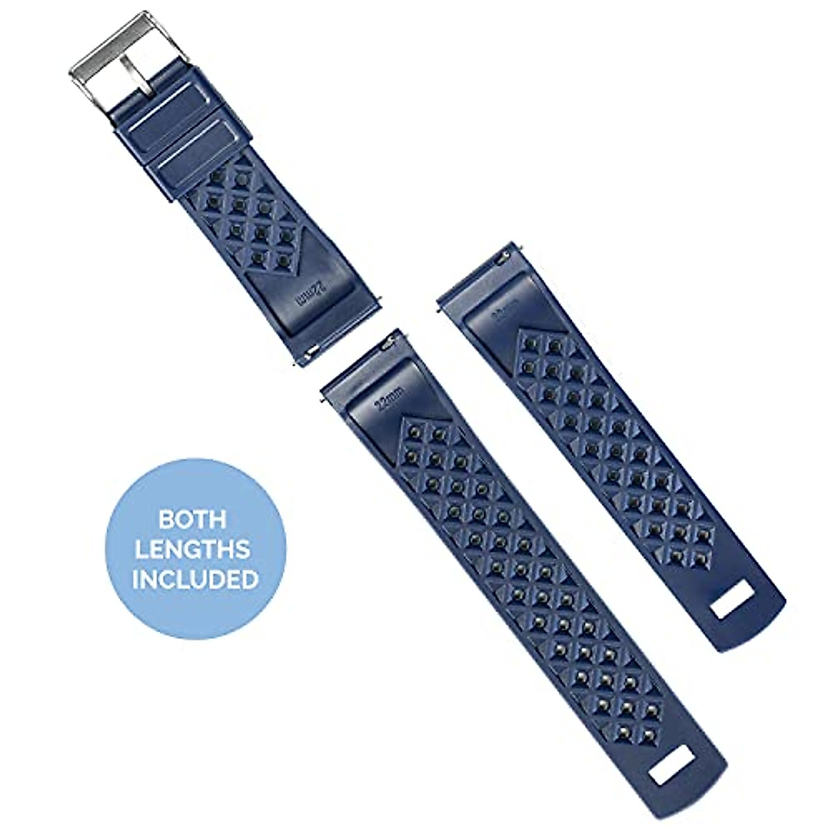 BARTON WATCH BANDS, 18mm Navy Blue - Tropical-Style Watch Bands - Quick Release - Choose Strap Color & Width