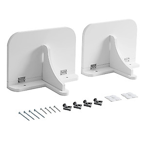 WELLAND 11.8" x 8.25" White Wall Mounted Desk Small Floating Shelves Set of 2 Folding Wall Shelves Drop-Leaf Table Fold Down Desk for RV, Camper, Loft Beds